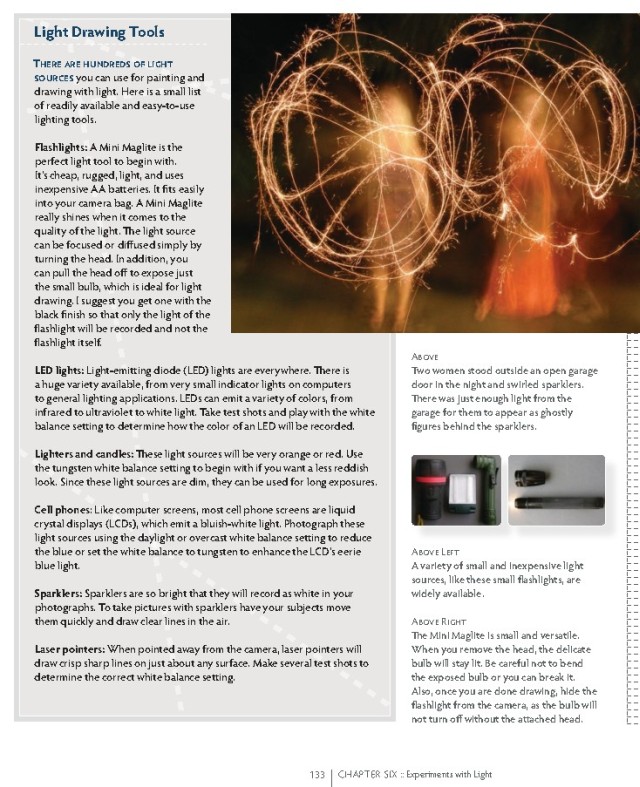 Light Painting examples from book Experimental Digital Photography.